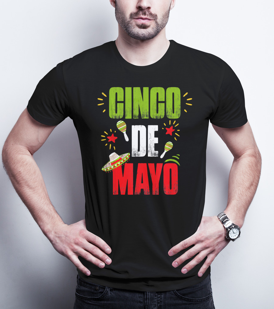 Cinco De Mayo Sombrero Maracas T-Shirt