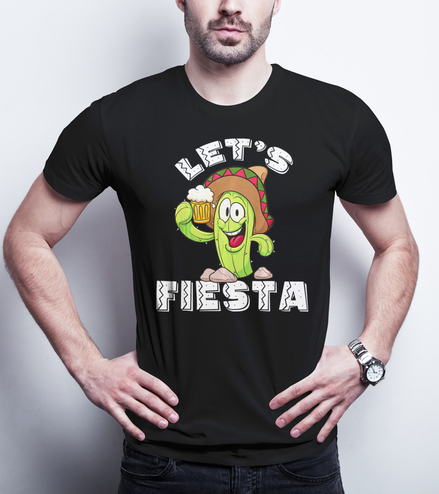 Let's Fiesta Cactus Sombrero Beer T-Shirt