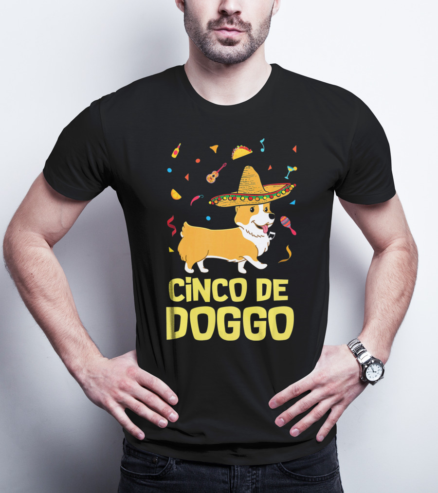 Cinco De Doggo Funny Taco Sombrero Corgi T-Shirt