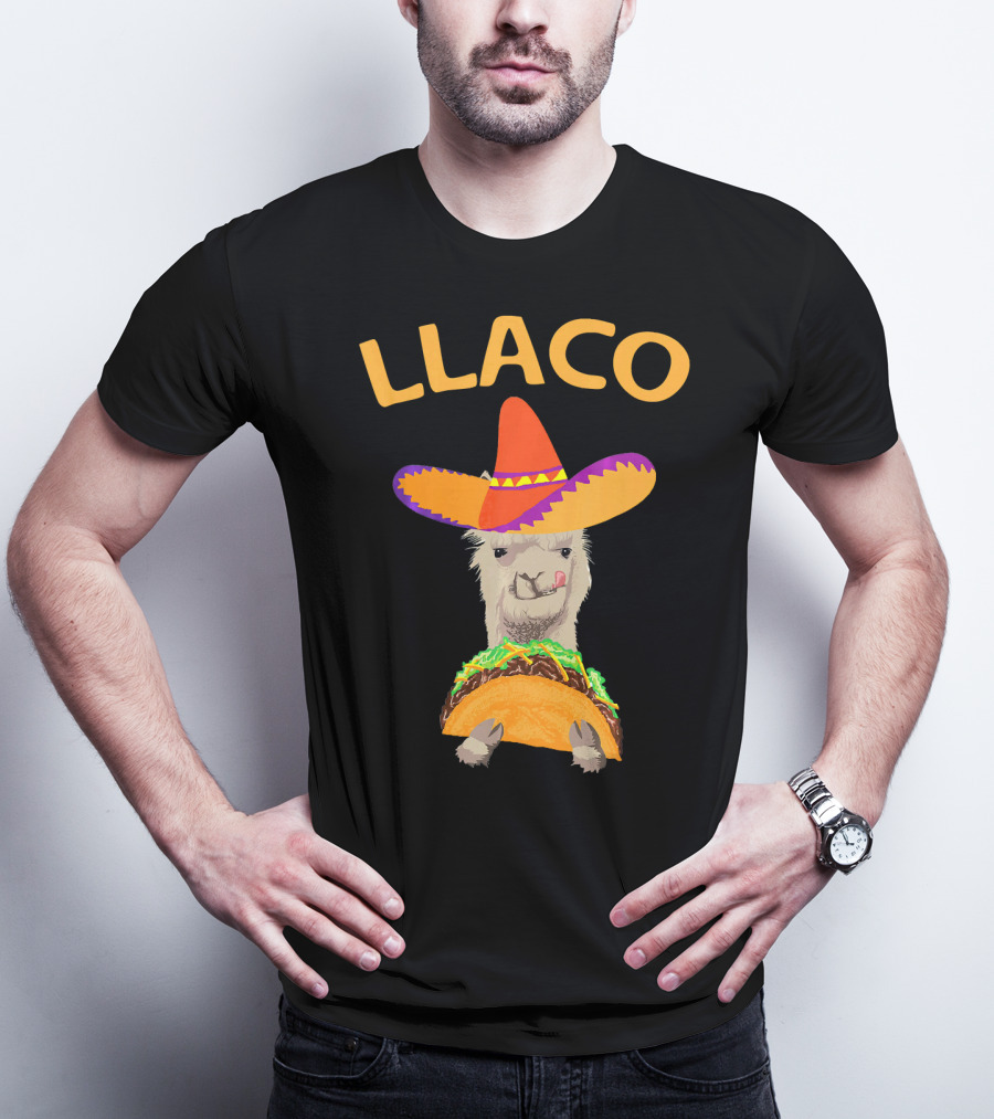 LLACO Llama Taco Sombrero Funny Cinco De Mayo T-Shirt