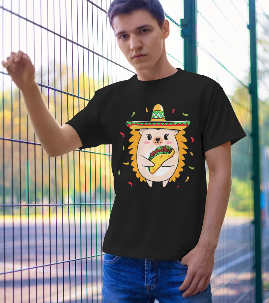 Hedgehog Sombrero Taco Cinco De Mayo Mom Hedgie T-Shirt