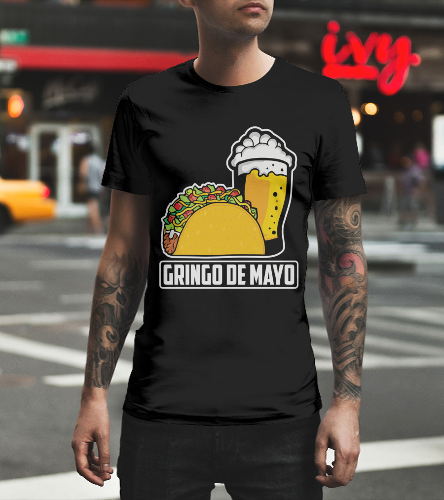 Gringo De Mayo Taco Beer Pun Cinco De Mayo T-Shirt