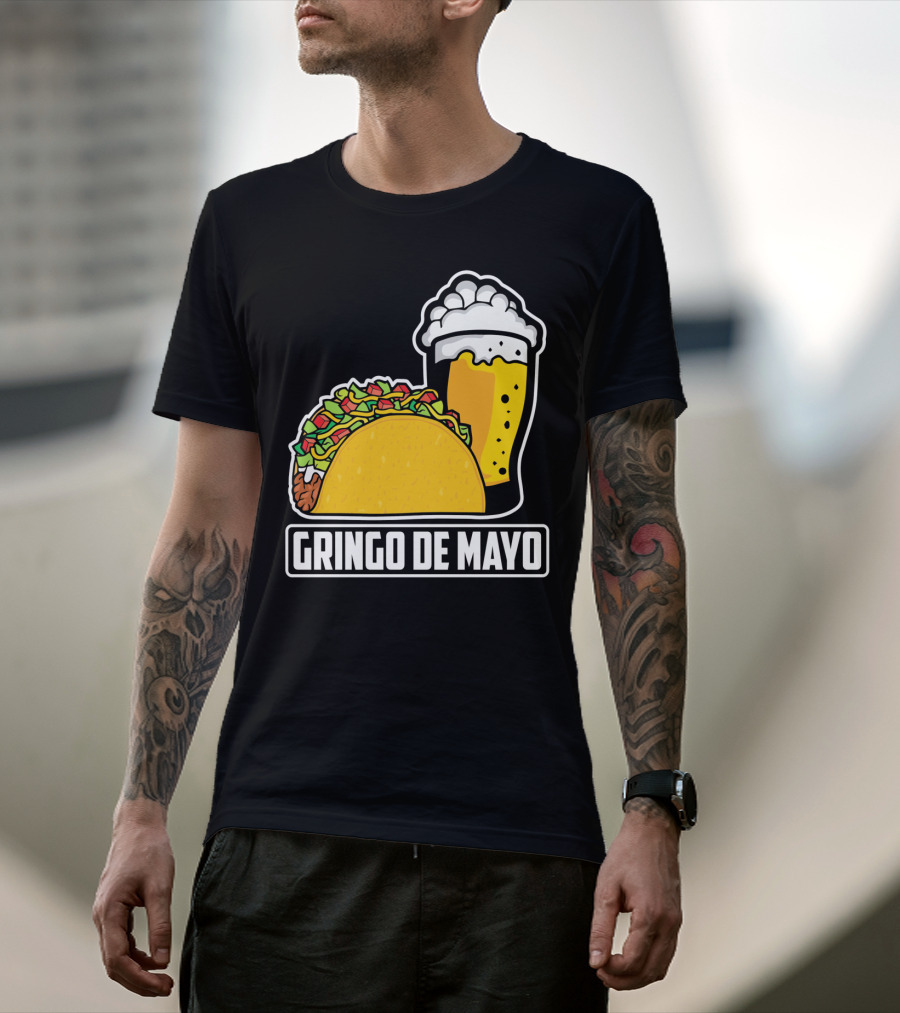 Gringo De Mayo Taco Beer Pun Cinco De Mayo T-Shirt