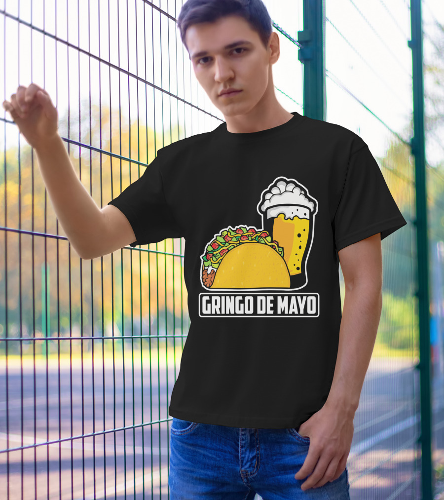 Gringo De Mayo Taco Beer Pun Cinco De Mayo T-Shirt