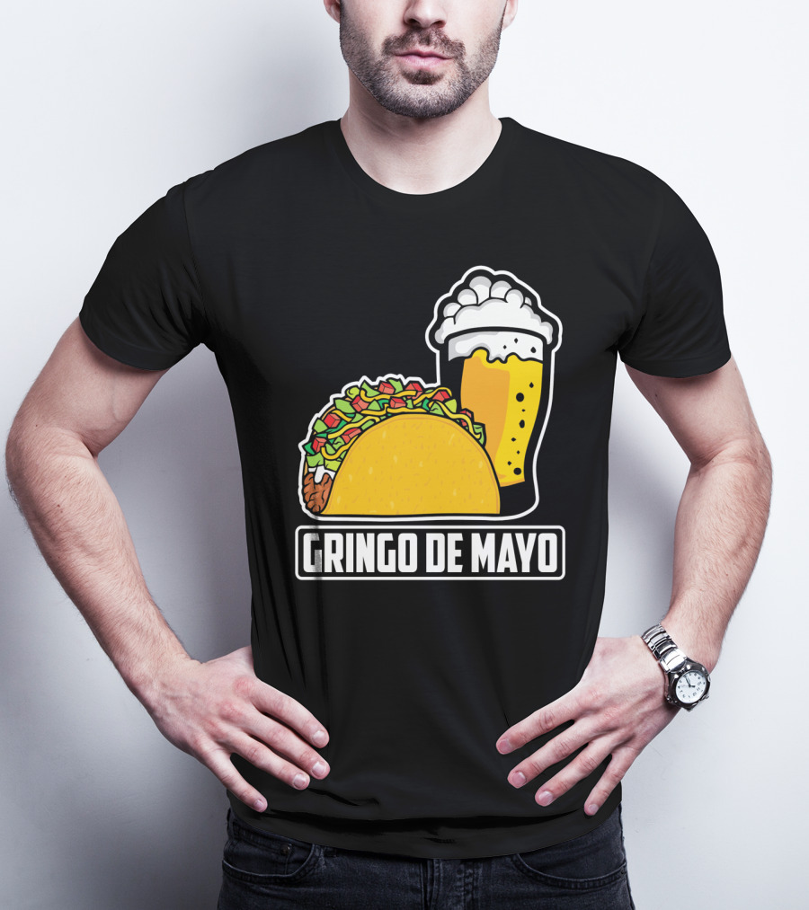 Gringo De Mayo Taco Beer Pun Cinco De Mayo T-Shirt