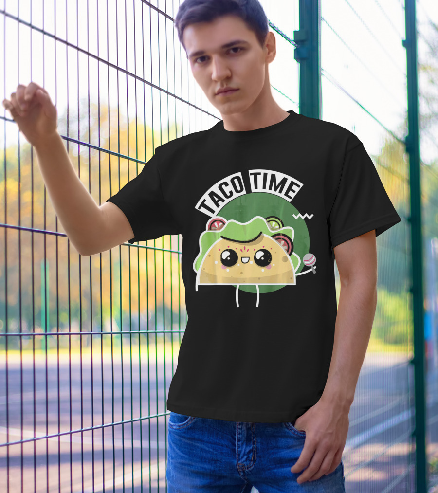 Taco Time Cinco De Mayo Me Food Cartoon Fiesta T-Shirt