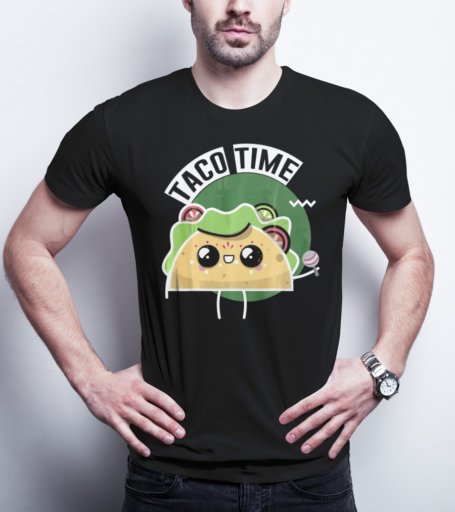 Taco Time Cinco De Mayo Me Food Cartoon Fiesta T-Shirt