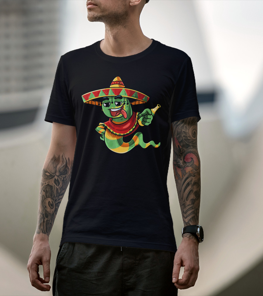 Cinco De Mayo Sombrero Mexican Tequila Worm Fiesta T-Shirt