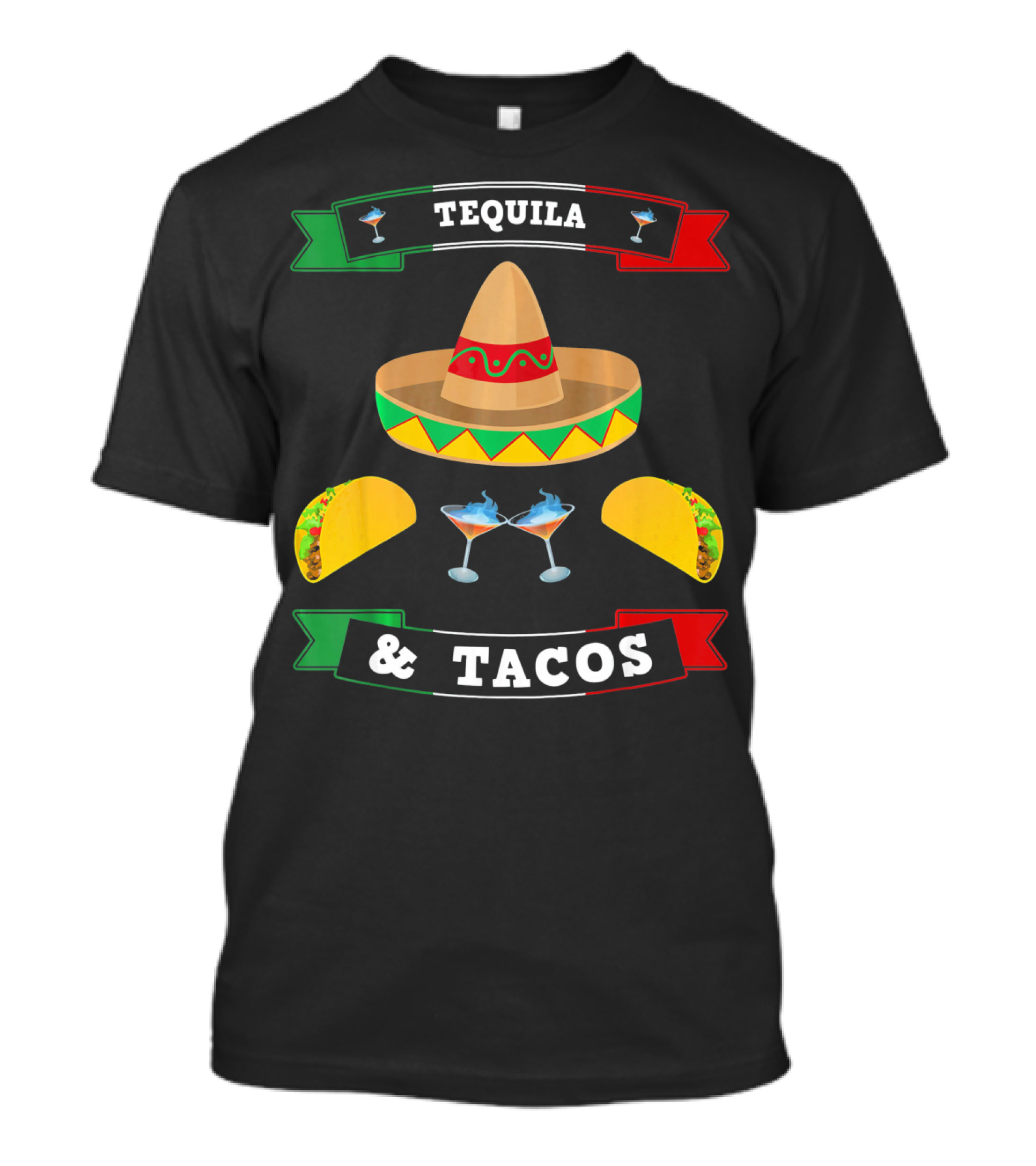 Tequila And Tacos Sombrero Margaritas Cinco De Mayo Mexi T-Shirt