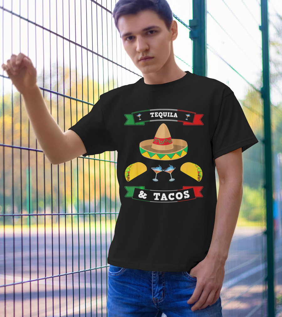 Tequila And Tacos Sombrero Margaritas Cinco De Mayo Mexi T-Shirt