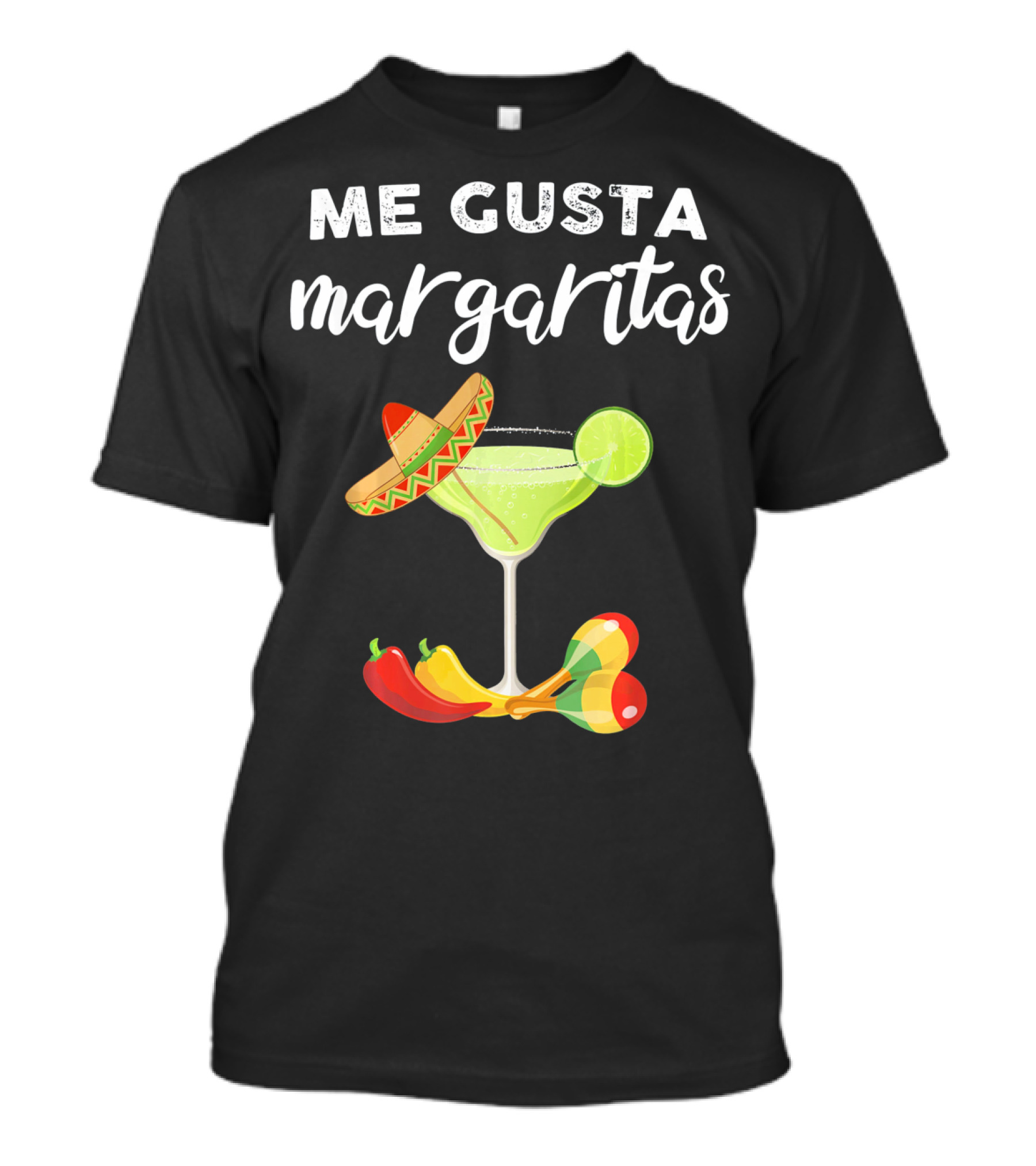 Me Gusta Margaritas Sombrero Lime Peppers Fiesta T-Shirt