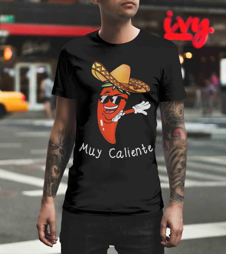 Muy Caliente Dabbing Jalapeno Cinco De Mayo T-Shirt