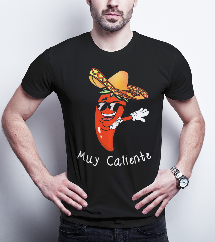 Muy Caliente Dabbing Jalapeno Cinco De Mayo T-Shirt
