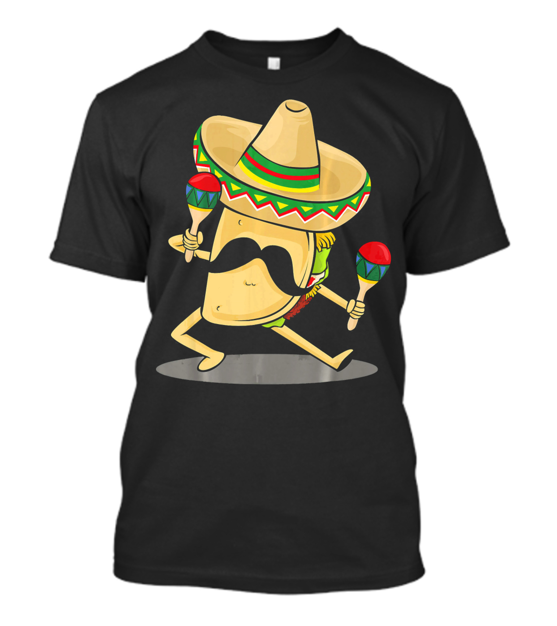 Cinco De Mayo Funny Taco Dancing Sombrero With Maracas T-Shirt