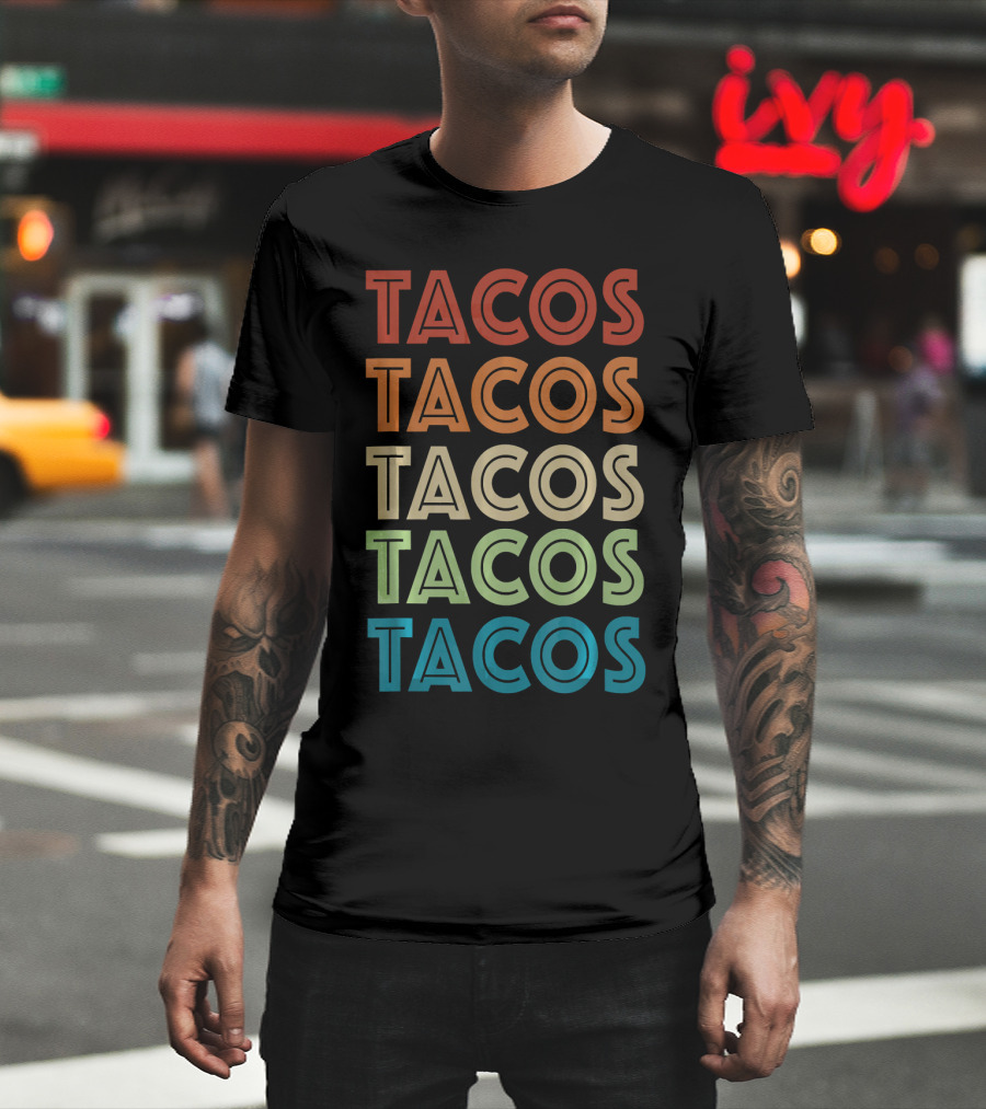 Cinco De Mayo Vintage Tacos Retro Typography T-Shirt