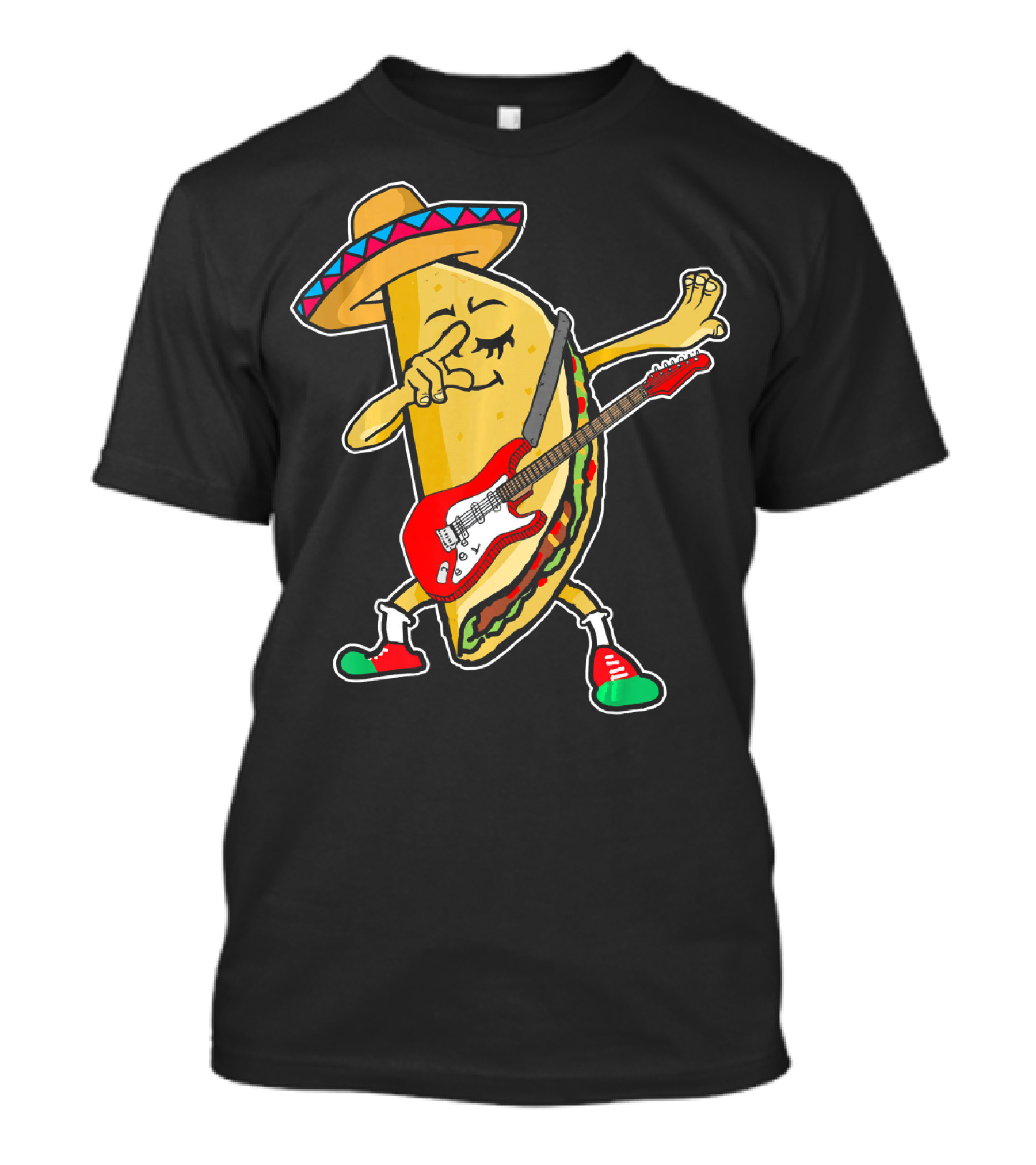 Dabbing Taco Sombrero Guitar Kids Mexican Fiesta T-Shirt