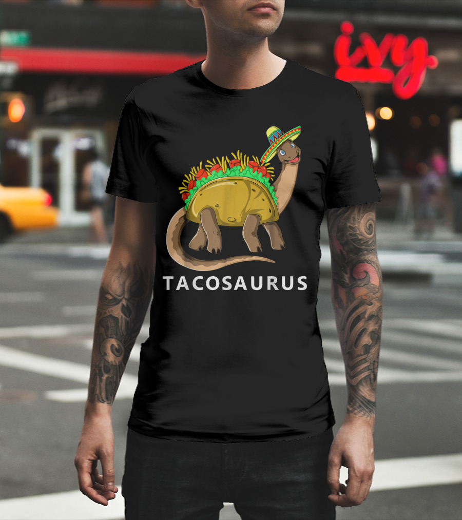 Tacosaurus Cool Dino Taco Sombrero Fiesta Cinco T-Shirt