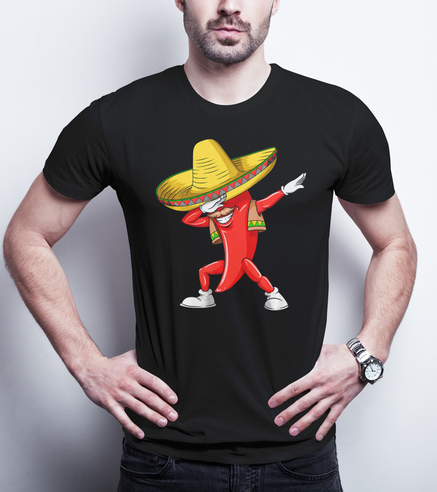 Dabbing Chili Pepper Sombrero Dance Cinco De Mayo T-Shirt