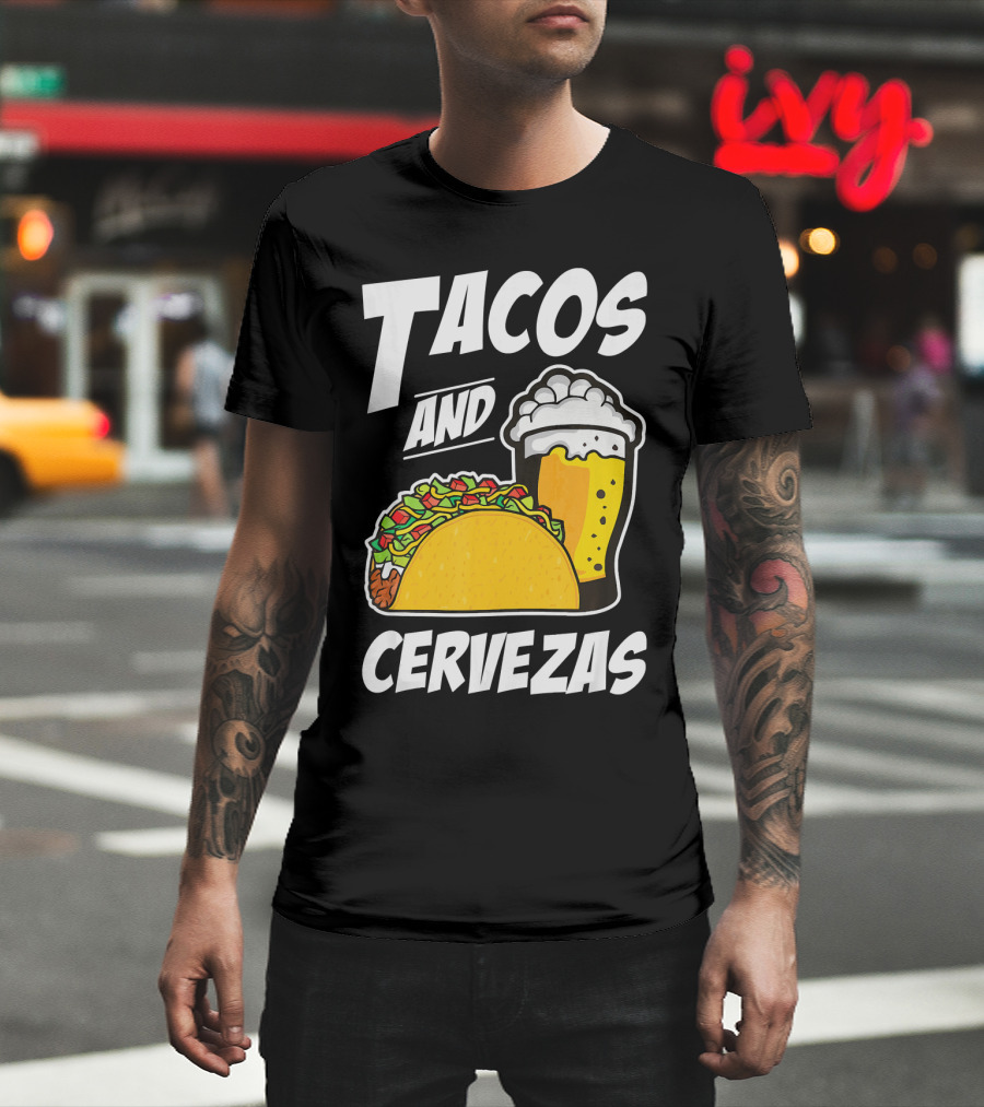 Tacos And Cervezas Funny Cinco De Mayo T-Shirt
