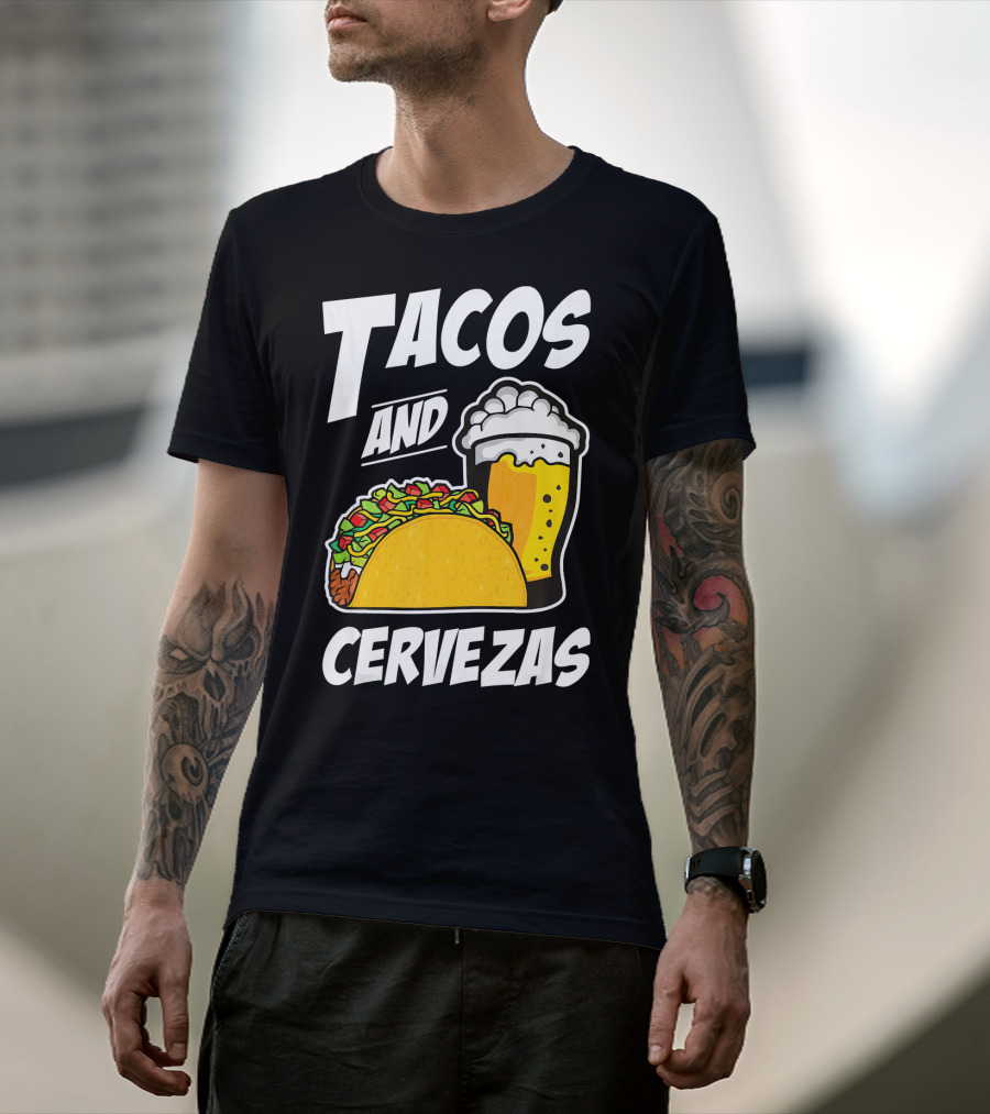 Tacos And Cervezas Funny Cinco De Mayo T-Shirt
