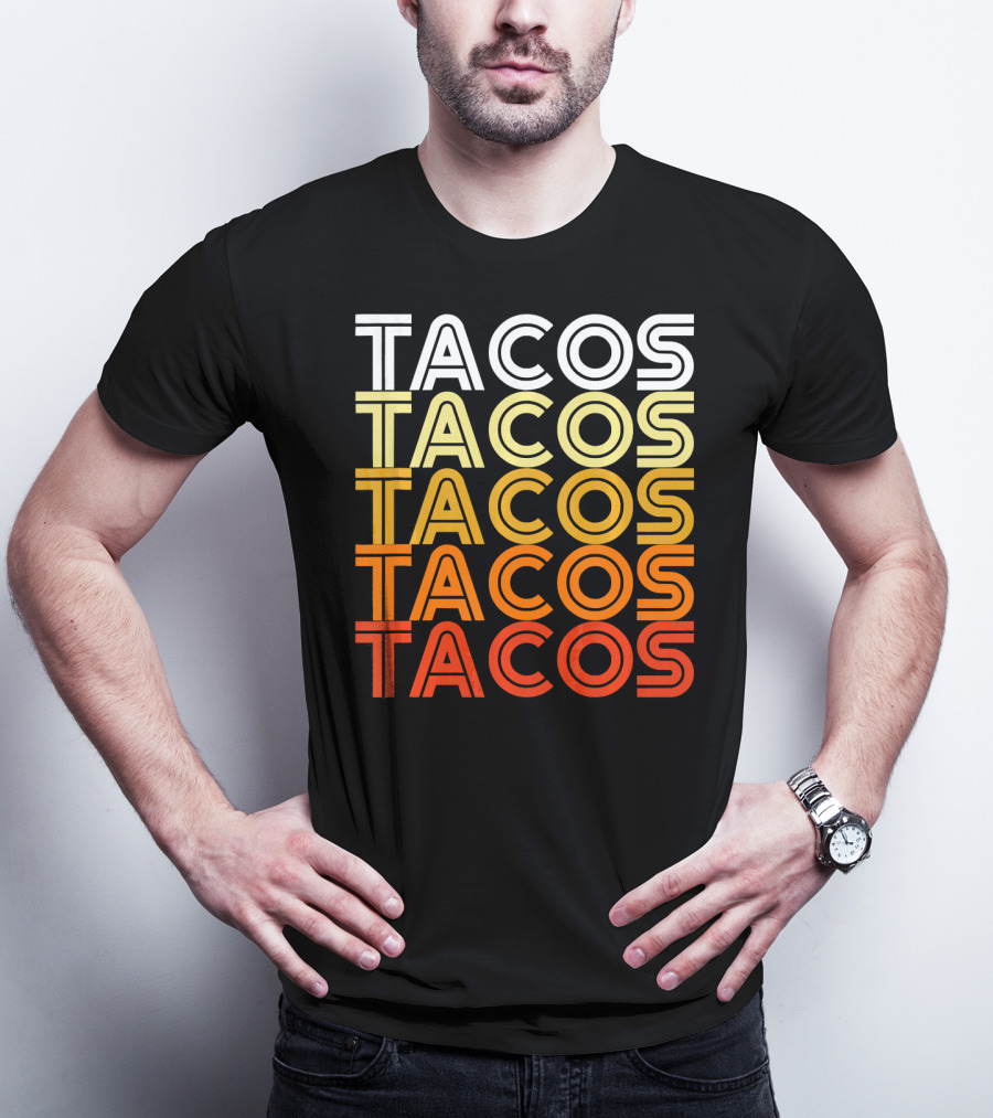 Cool Retro Vintage Tacos Gradient T-Shirt