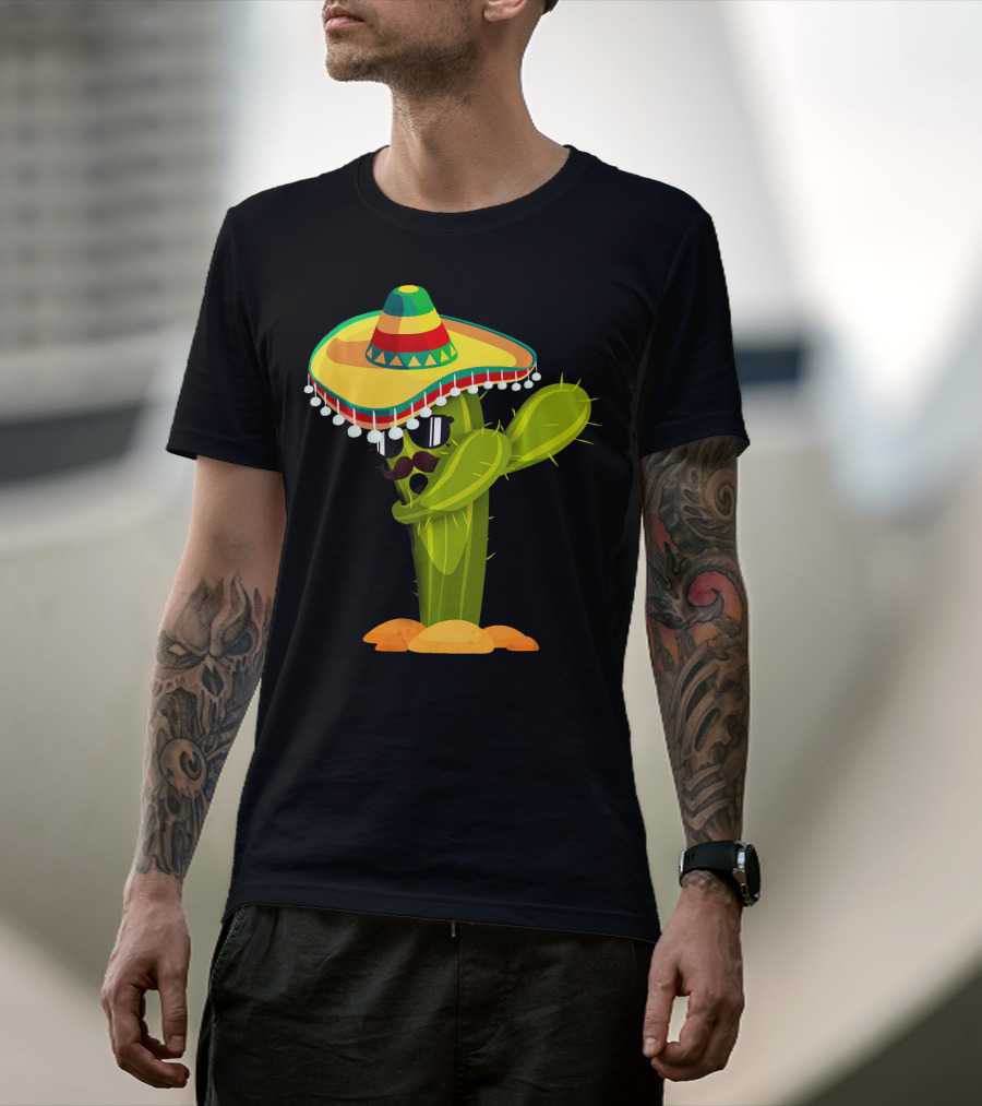 Cinco De Mayo Dabbing Cactus Sombrero Boy T-Shirt
