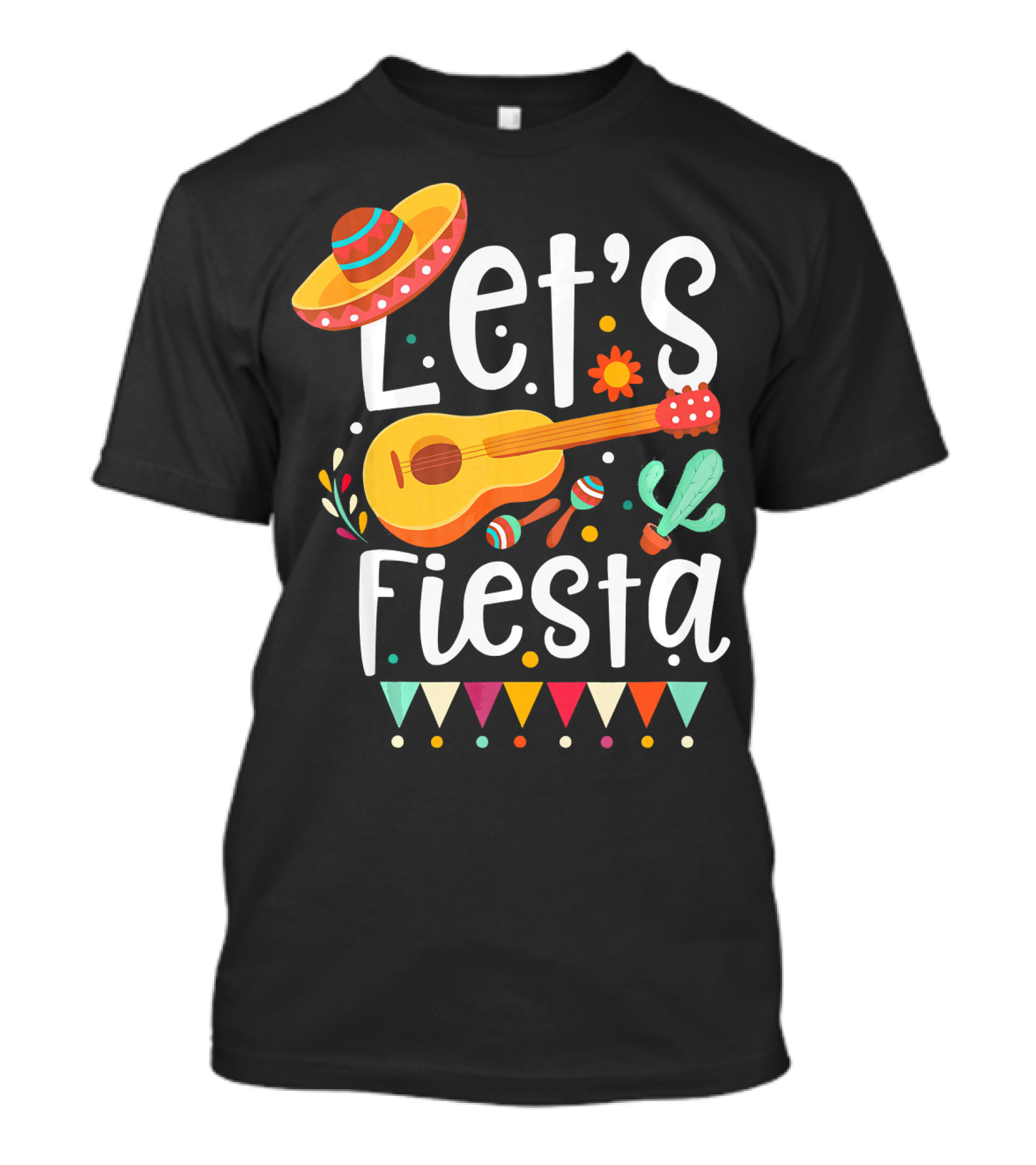 Let's Fiesta Cinco De Mayo Mexican Guitar T-Shirt