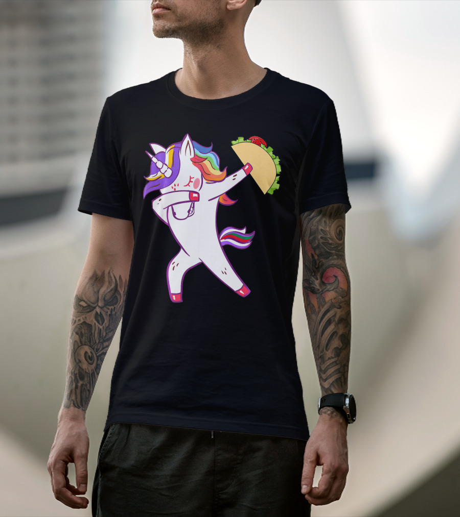 Unicorn Dabbing With Taco Cinco De Mayo T-Shirt