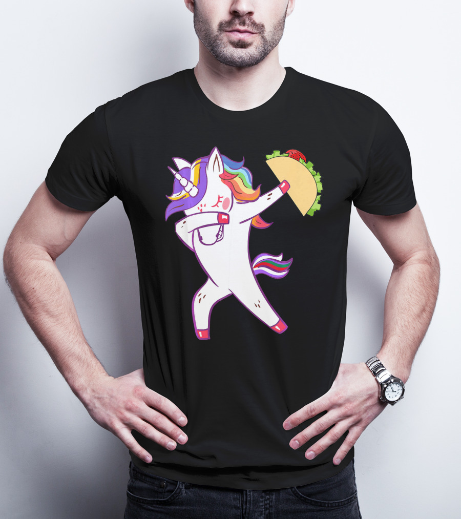 Unicorn Dabbing With Taco Cinco De Mayo T-Shirt