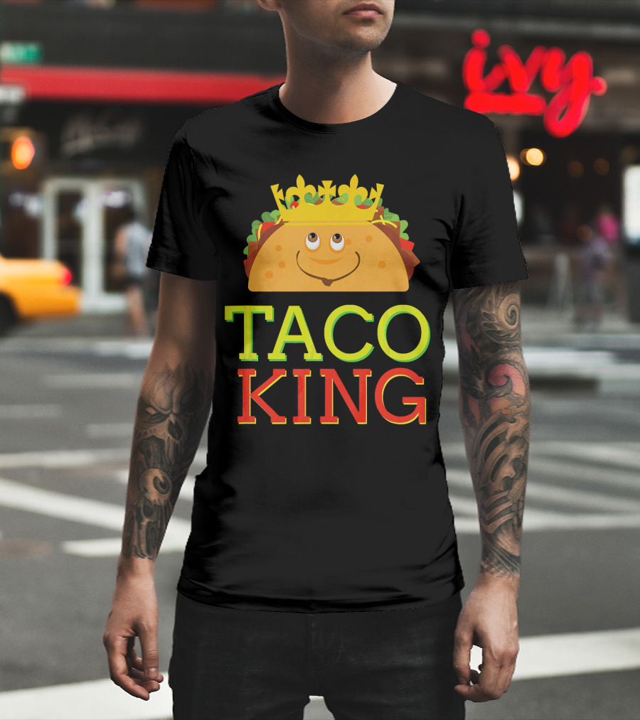 Taco King Funny Cinco DE With Smiling Crowned Taco T-Shirt