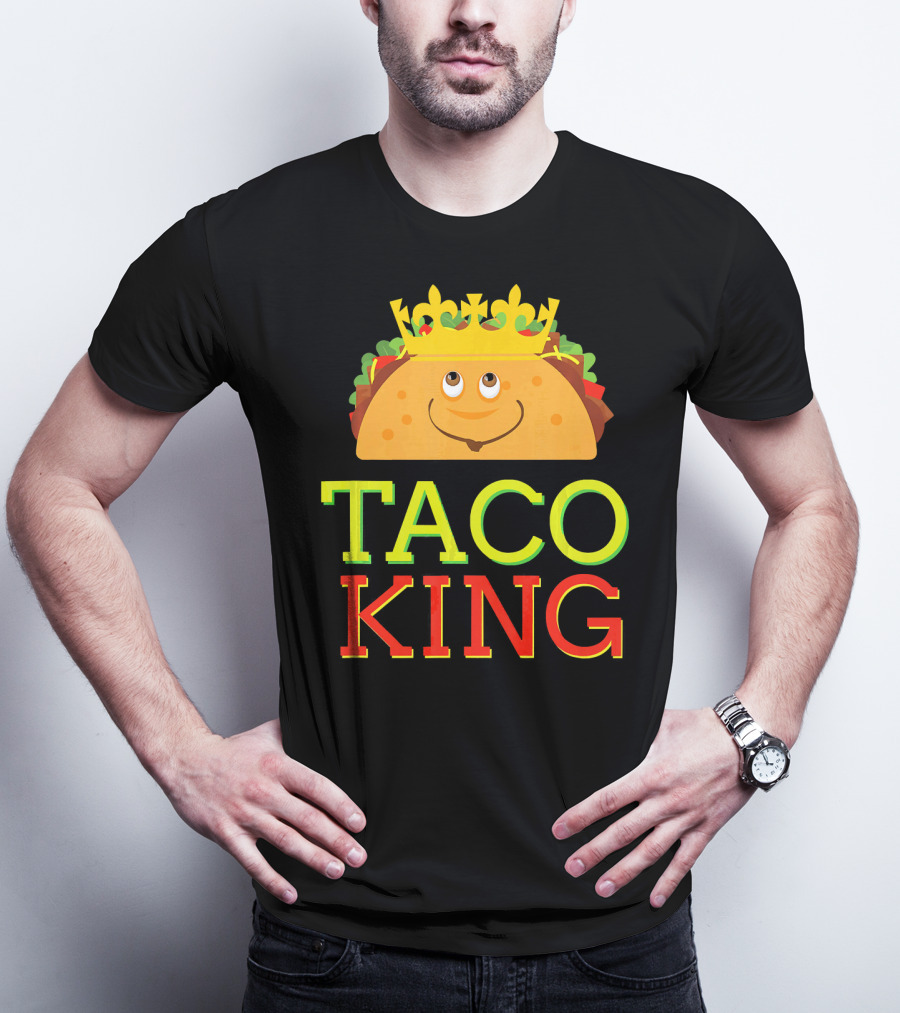 Taco King Funny Cinco DE With Smiling Crowned Taco T-Shirt