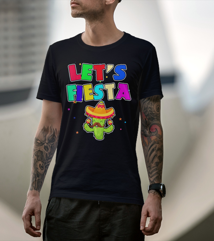 Let's Fiesta Cinco De Mayo Drinko Cactus Sombrero T-Shirt