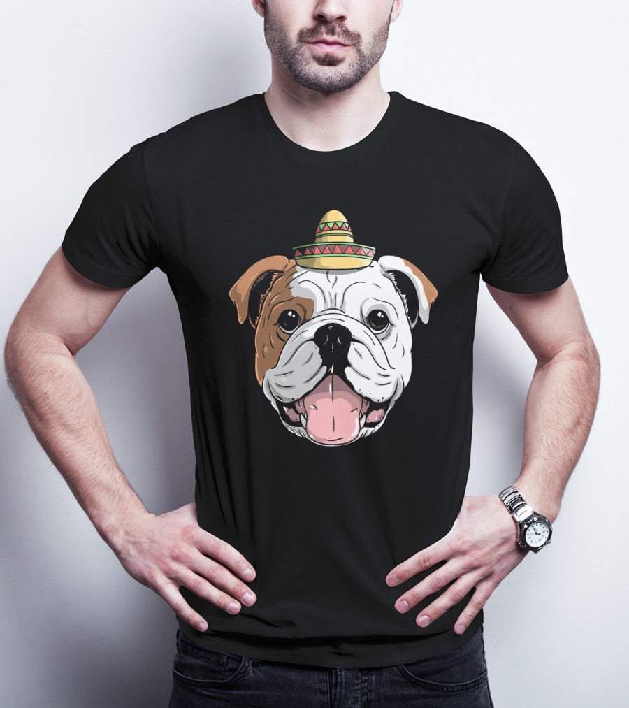 Boxer Dog Sombrero Cinco De Mayo Fiesta Fun T-Shirt