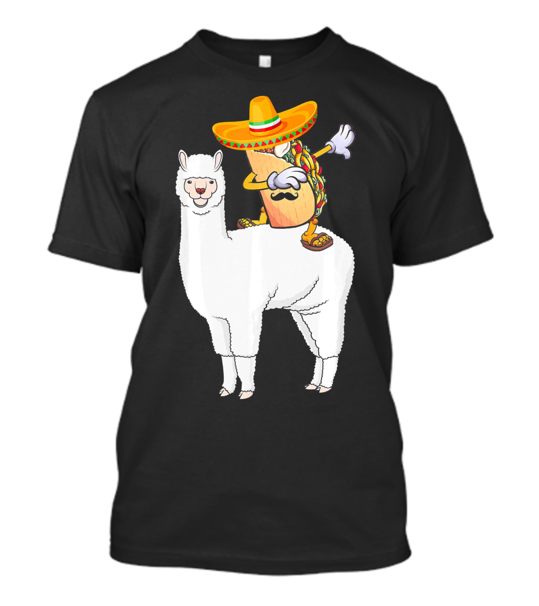 Dabbing Taco With Sombrero On Llama T-Shirt