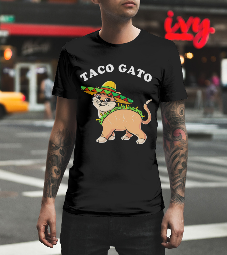 Taco Gato Sombrero Funny Cinco De Mayo Cat T-Shirt