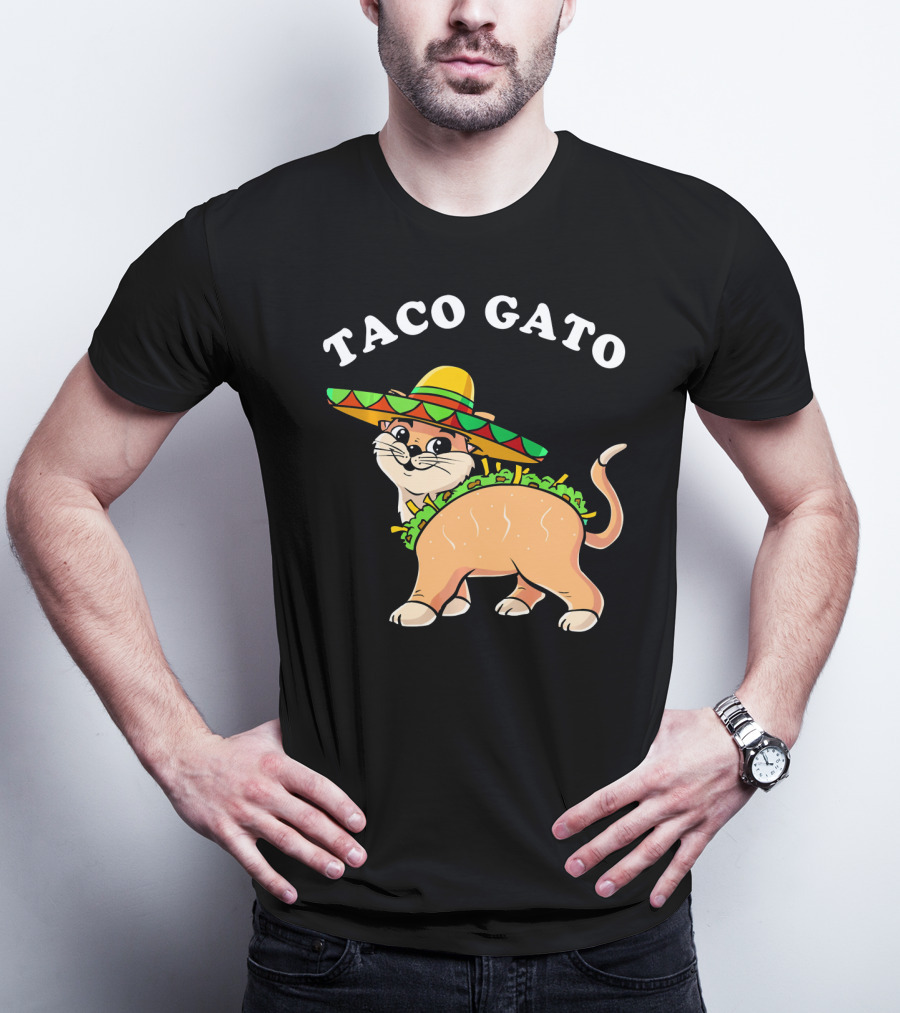 Taco Gato Sombrero Funny Cinco De Mayo Cat T-Shirt
