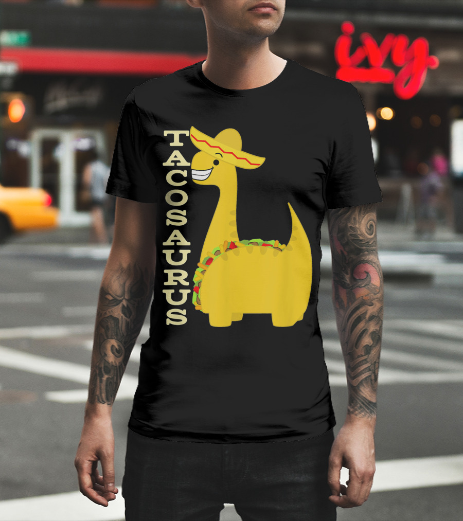 Cinco De Mayo Tacosaurus Dinosaur With Sombrero T-Shirt