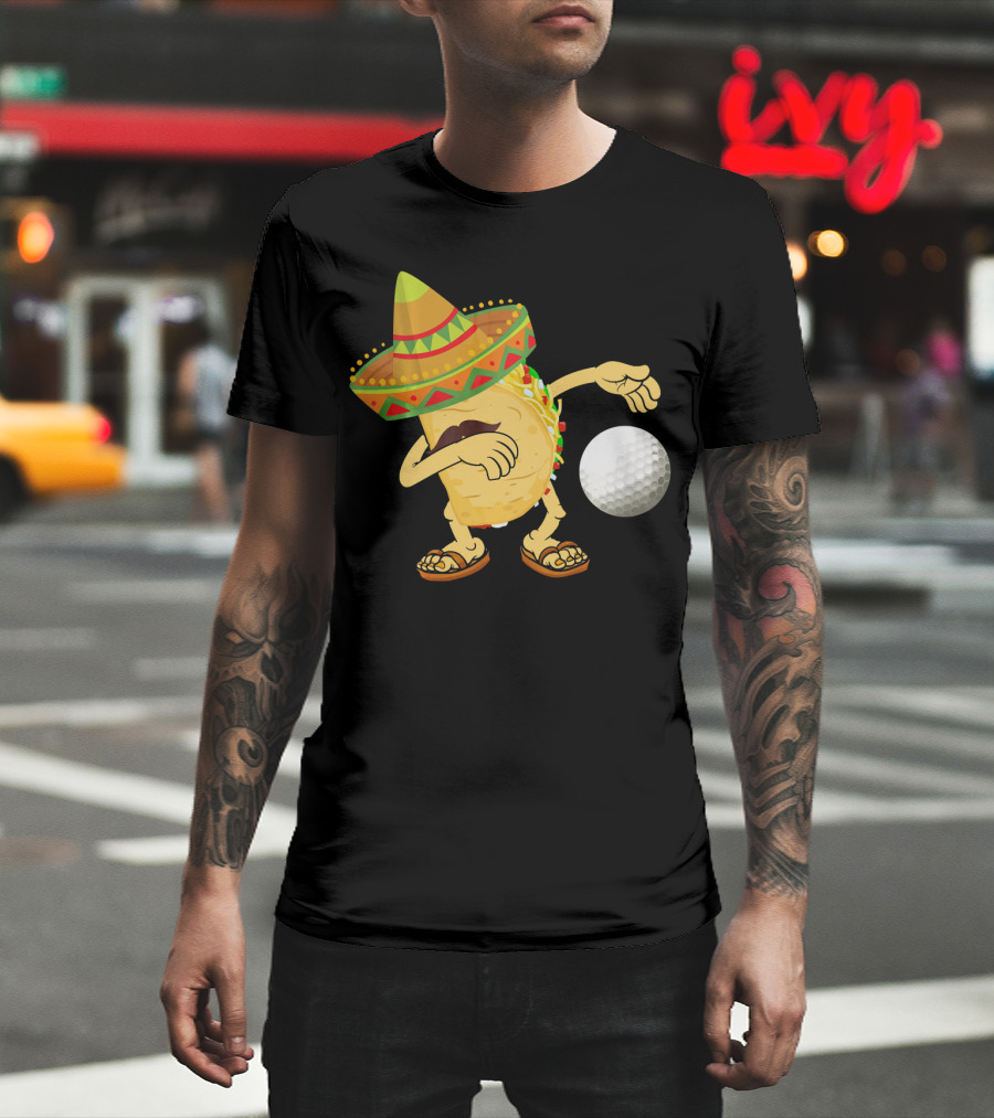 Dabbing Golf Taco Dab Funny Cinco Sombrero Dance T-Shirt