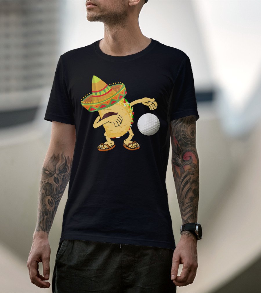 Dabbing Golf Taco Dab Funny Cinco Sombrero Dance T-Shirt