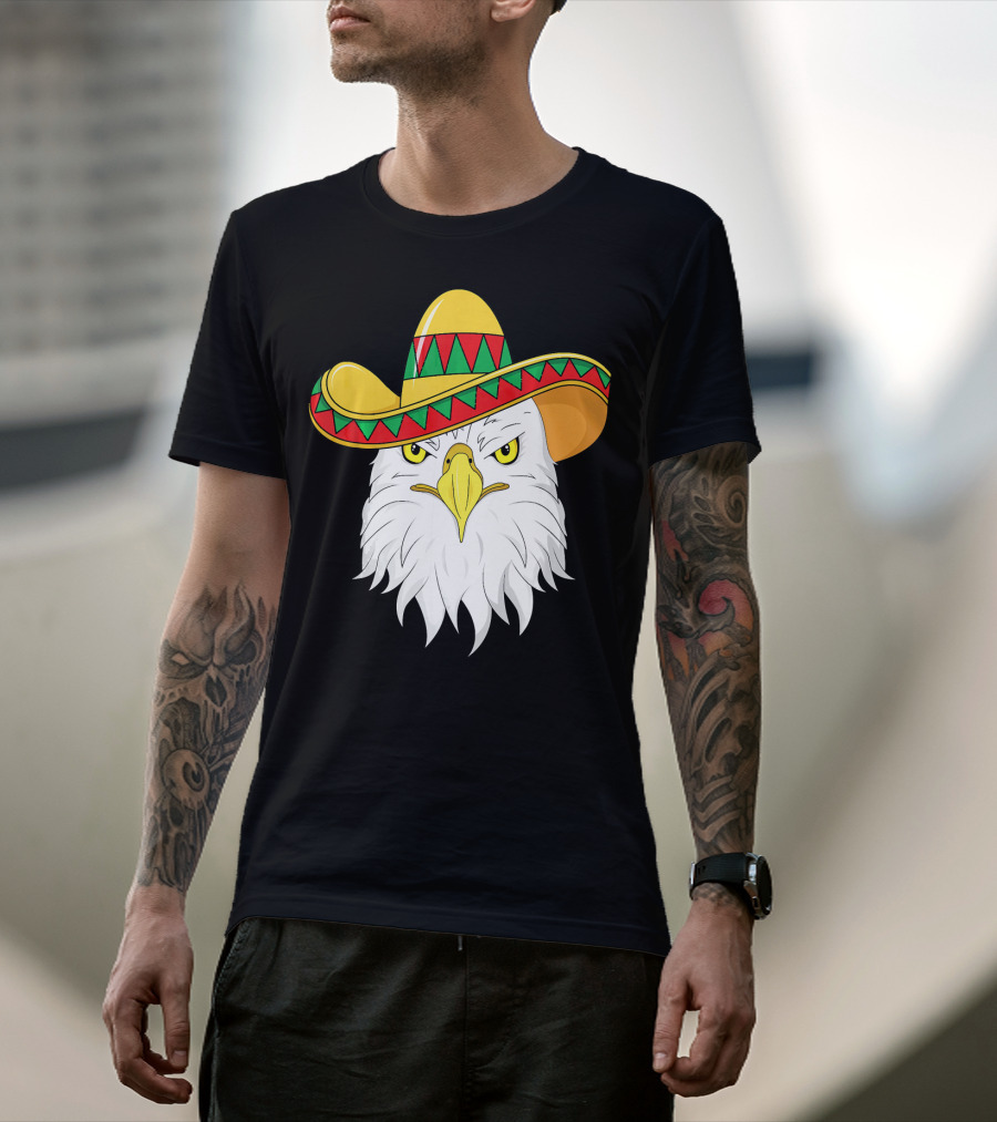 Cinco De Mayo Eagle With Sombrero America Kids T-Shirt