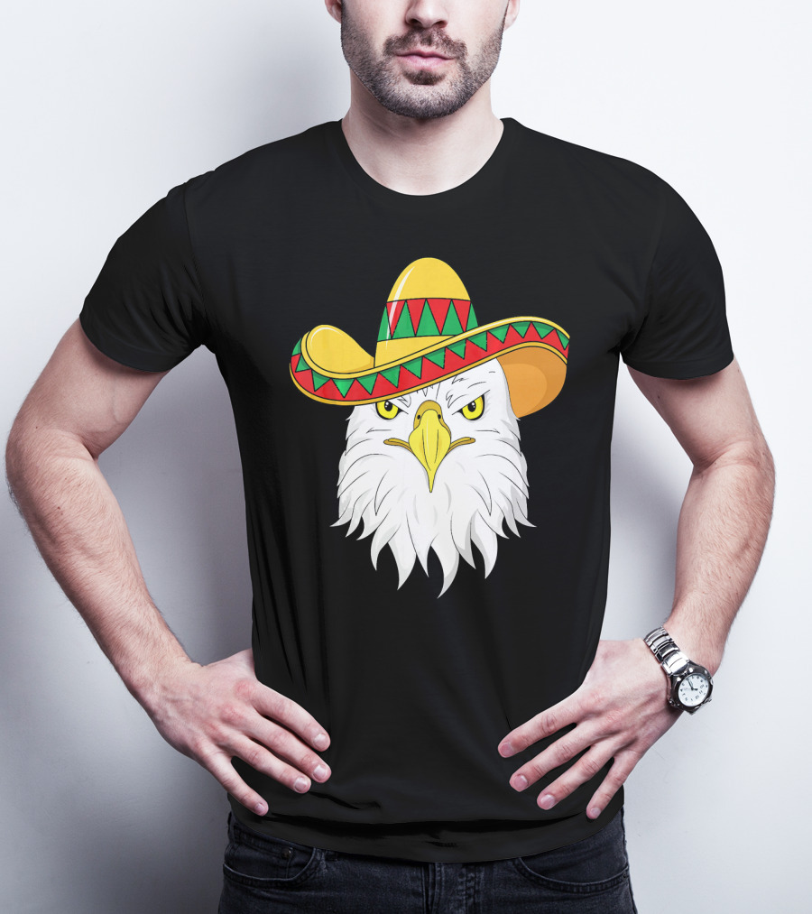 Cinco De Mayo Eagle With Sombrero America Kids T-Shirt
