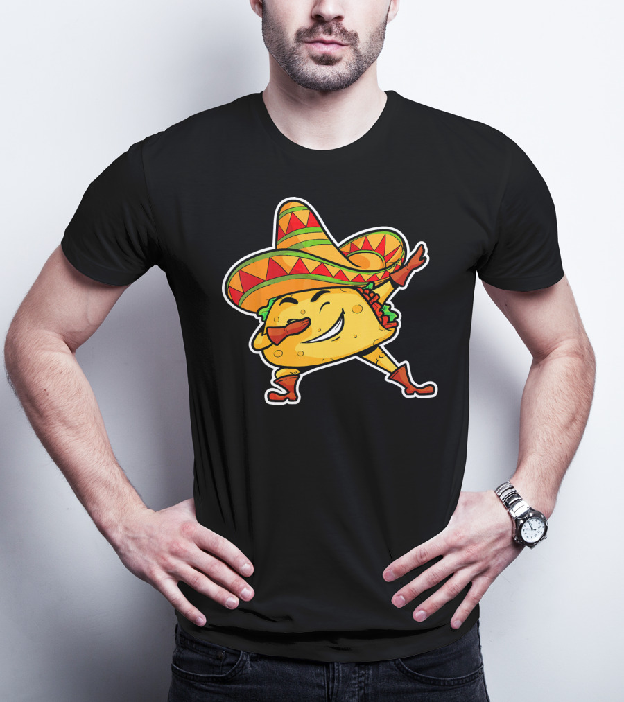 Dabbing Taco With Sombrero Cinco De Mayo T-Shirt