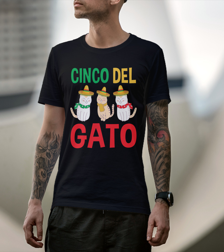Cinco Del Gato Funny Mexican Cats Sombrero T-Shirt