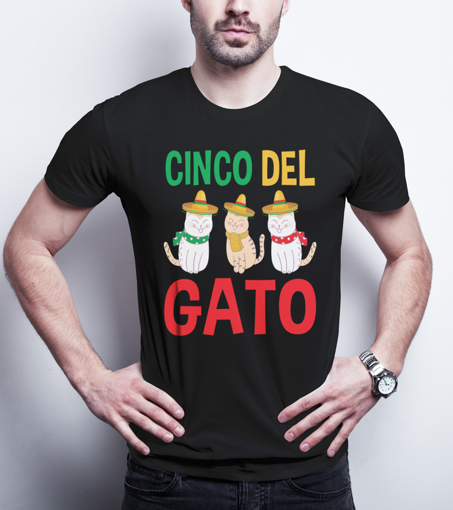 Cinco Del Gato Funny Mexican Cats Sombrero T-Shirt