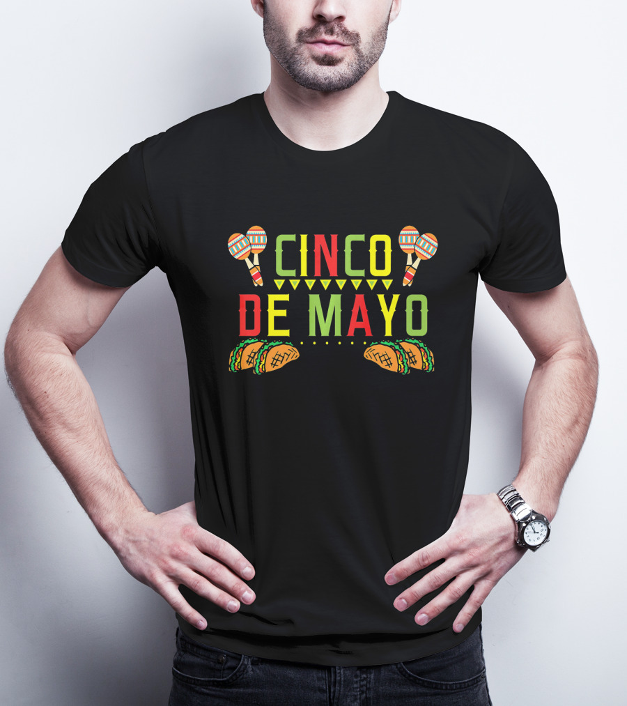Cinco De Mayo Tacos Maracas Mexic Fiesta T-Shirt