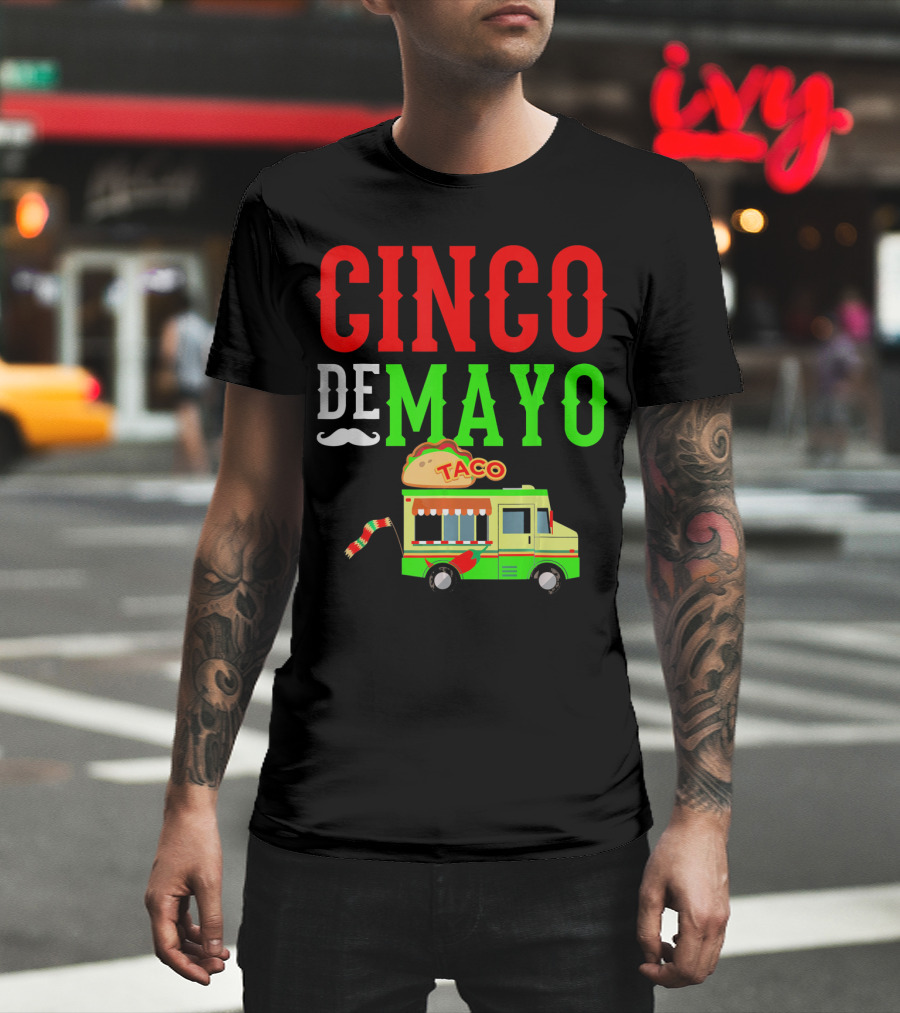 Cinco De Mayo Taco Bus Funny Mexico T-Shirt