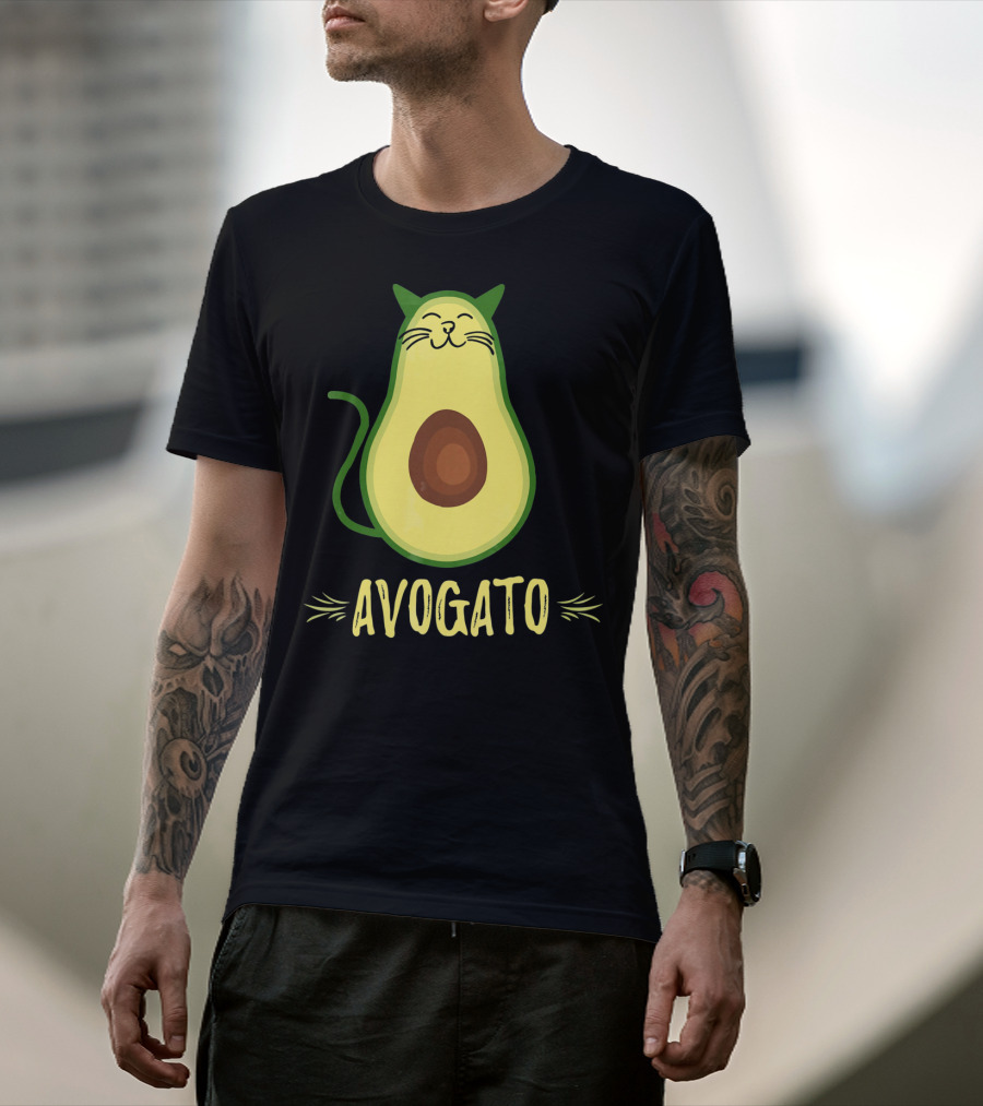 Avogato Avocado Cat Kitty Funny Meow T-Shirt