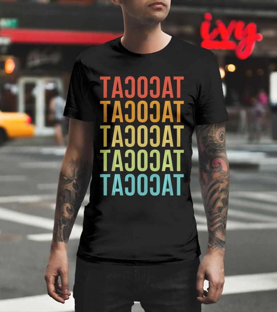 Tacocat Tacocat Tacocat Tacocat Tacocat Spelled Backwards Vintage Taco T-Shirt