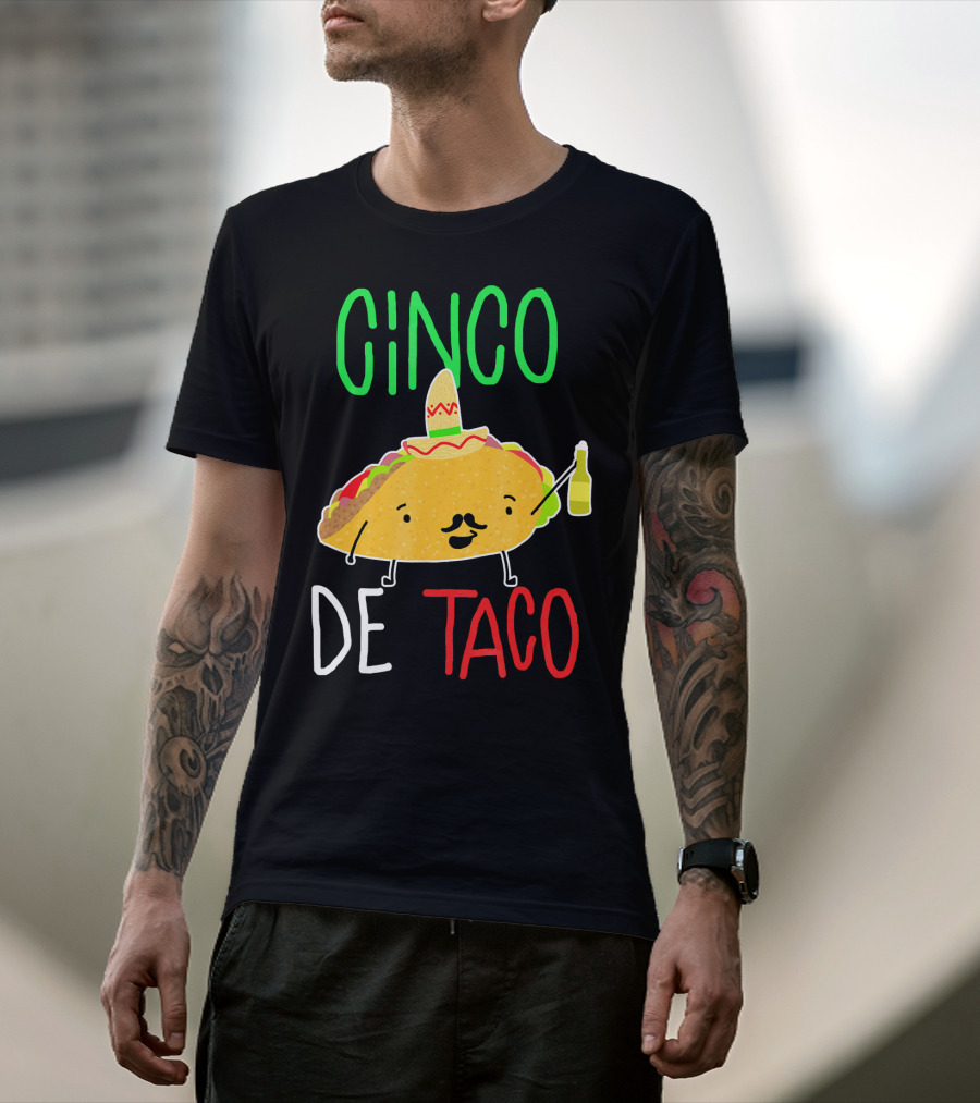Cinco De Taco Cute Cinco De Mayo Taco Sombrero Fiesta T-Shirt