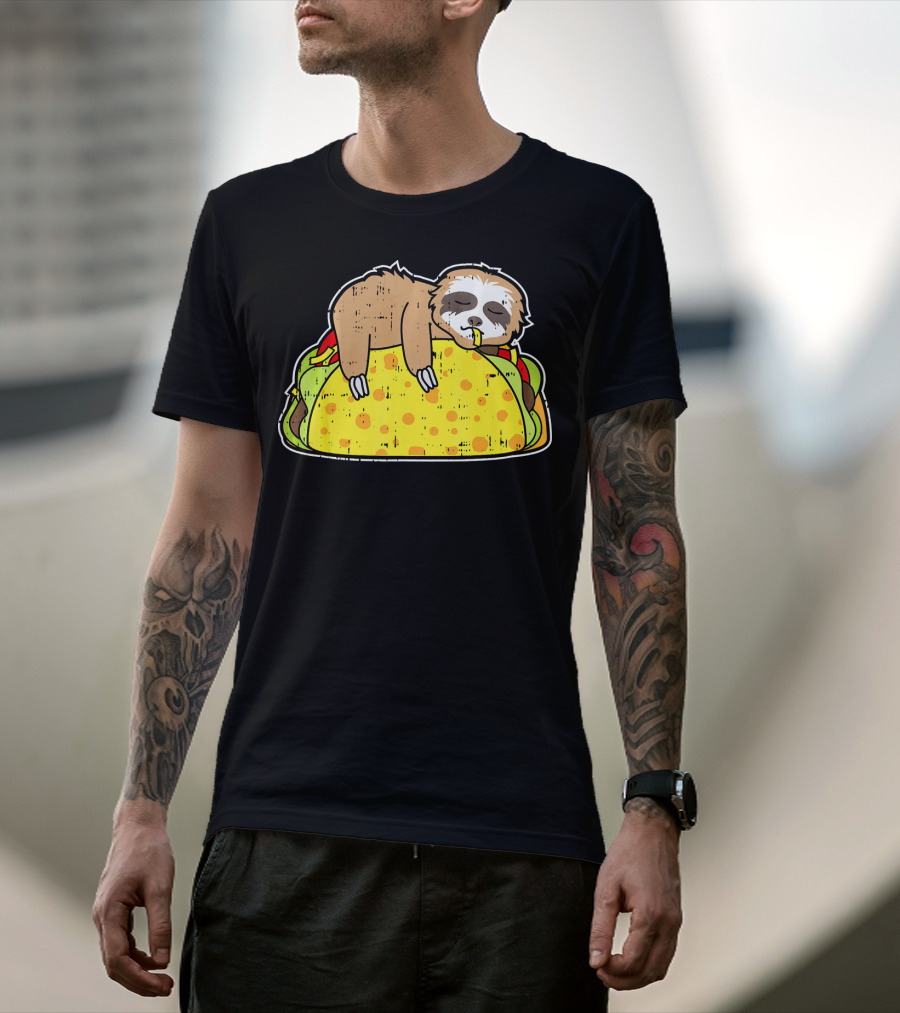 Funny Sloth Taco Cinco De Mayo Tuesday T-Shirt